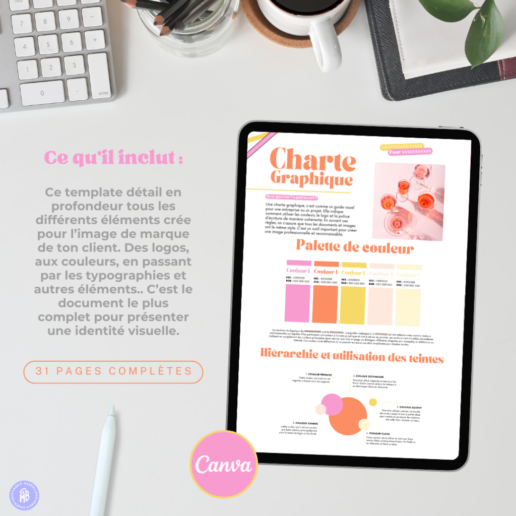 Charte graphique - Template Canva • graphismebymarie.fr